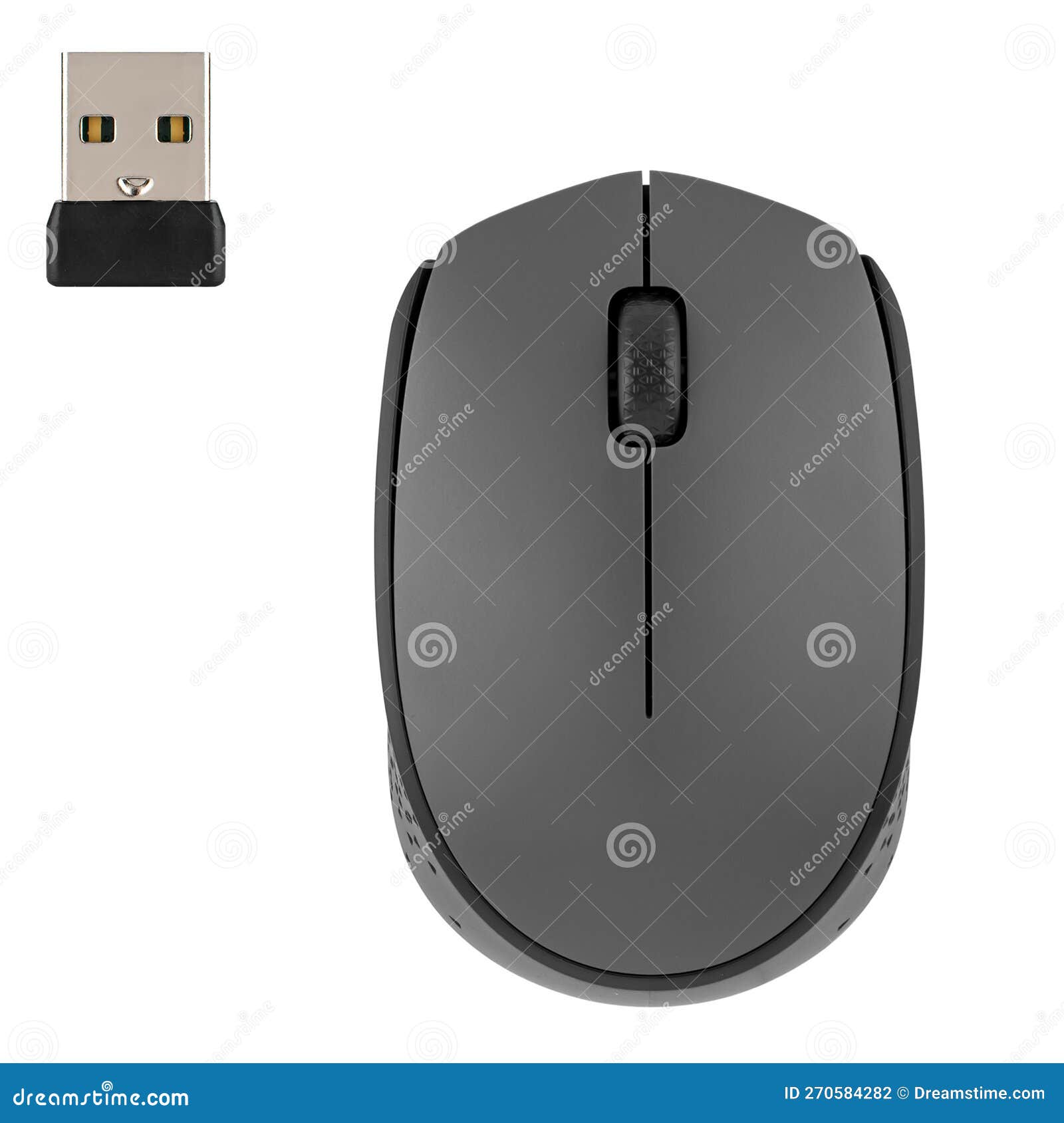 Wireless Optical Mouse for Computer, White Background in Isolation ...