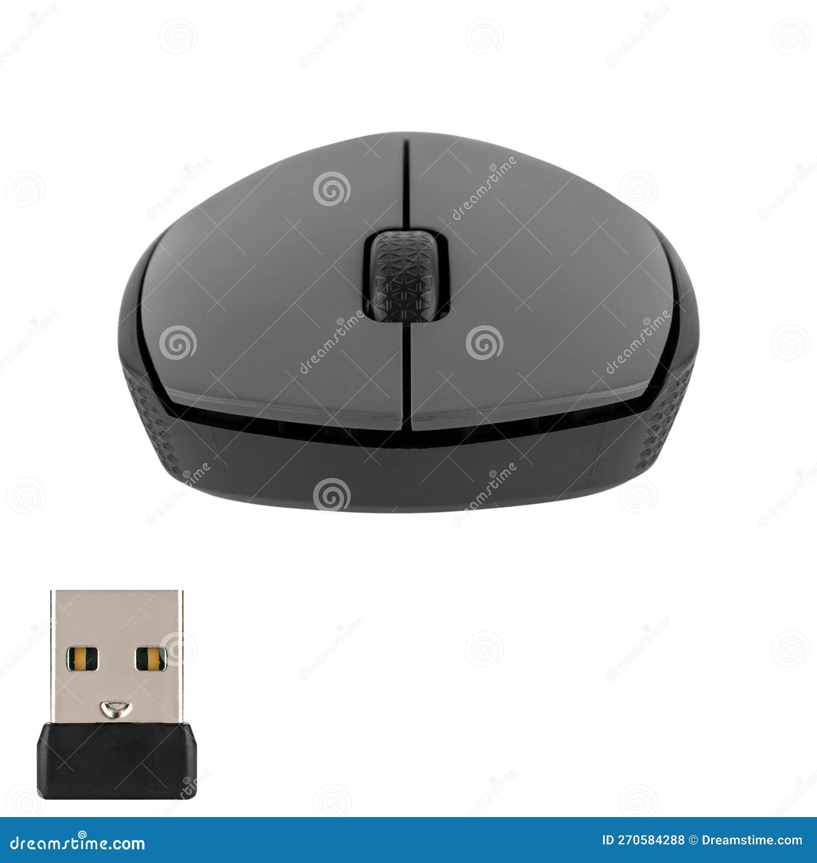 Wireless Optical Mouse for Computer, White Background in Isolation ...