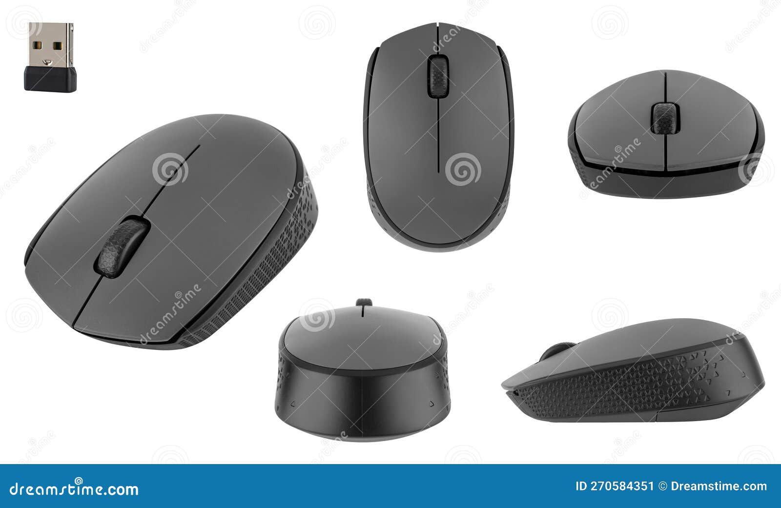 Wireless Optical Mouse for Computer, White Background in Isolation ...