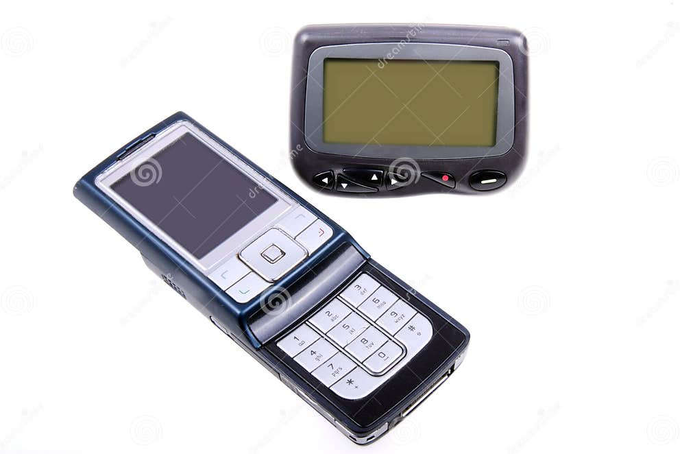 Wireless Pager and Cell-phone . Stock Photo - Image of message ...