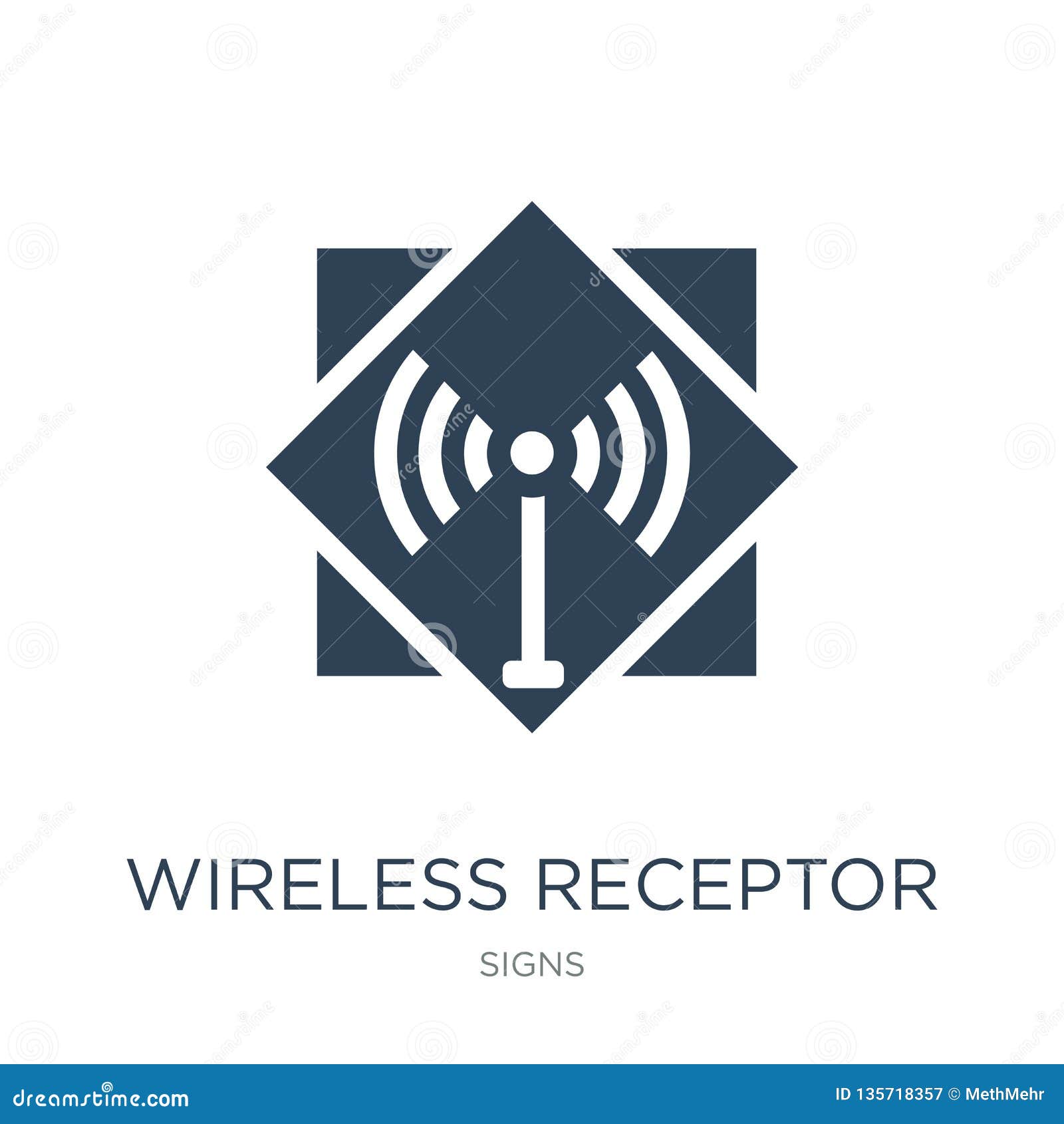 Wireless Receptor Icon in Trendy Design Style. Wireless Receptor Icon ...