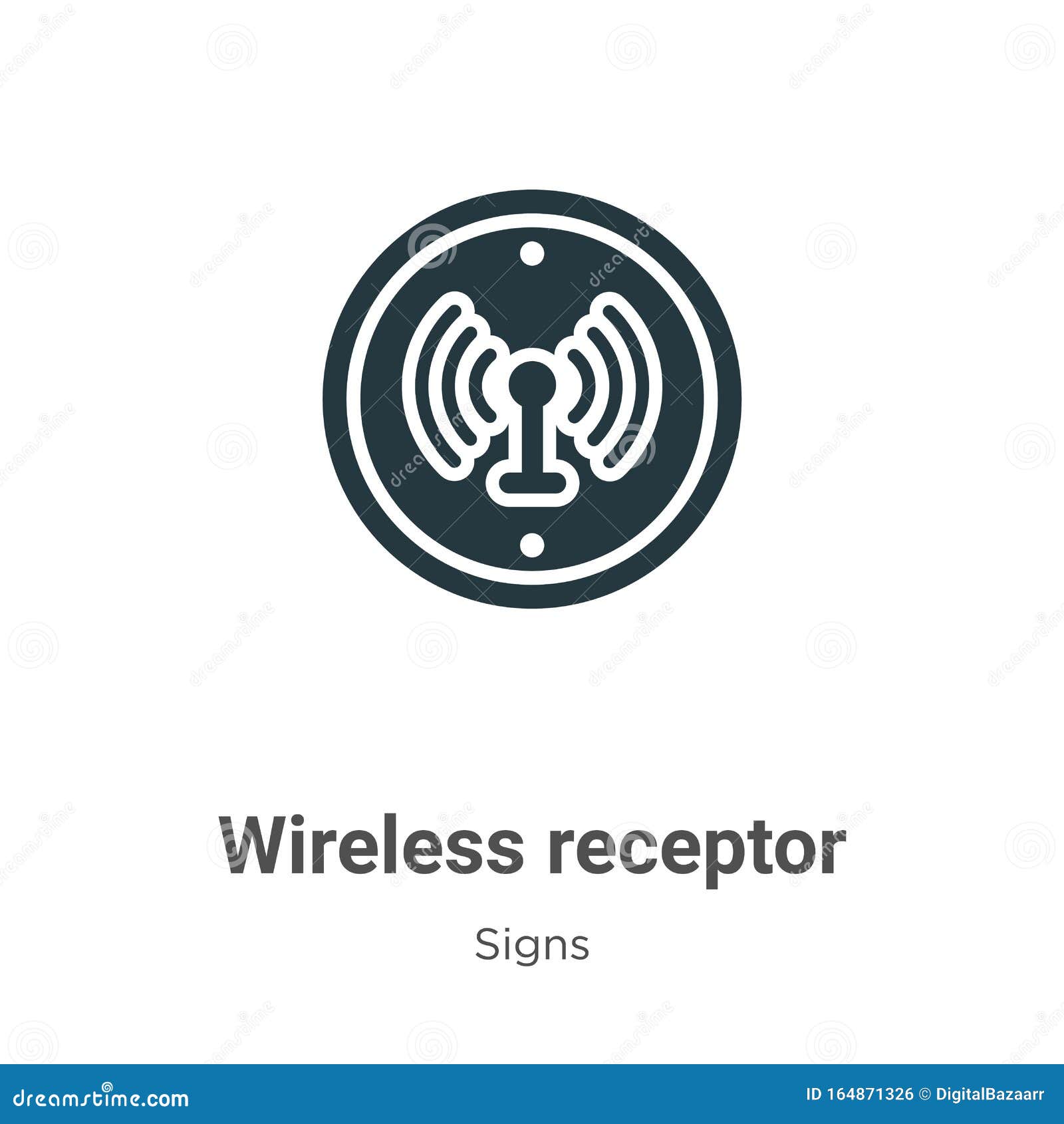 Wireless Receptor Vector Icon on White Background. Flat Vector Wireless ...