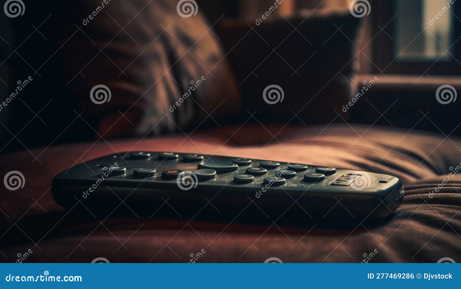 Wireless Remote Controls Modern TV in Comfort Generated by AI Stock ...