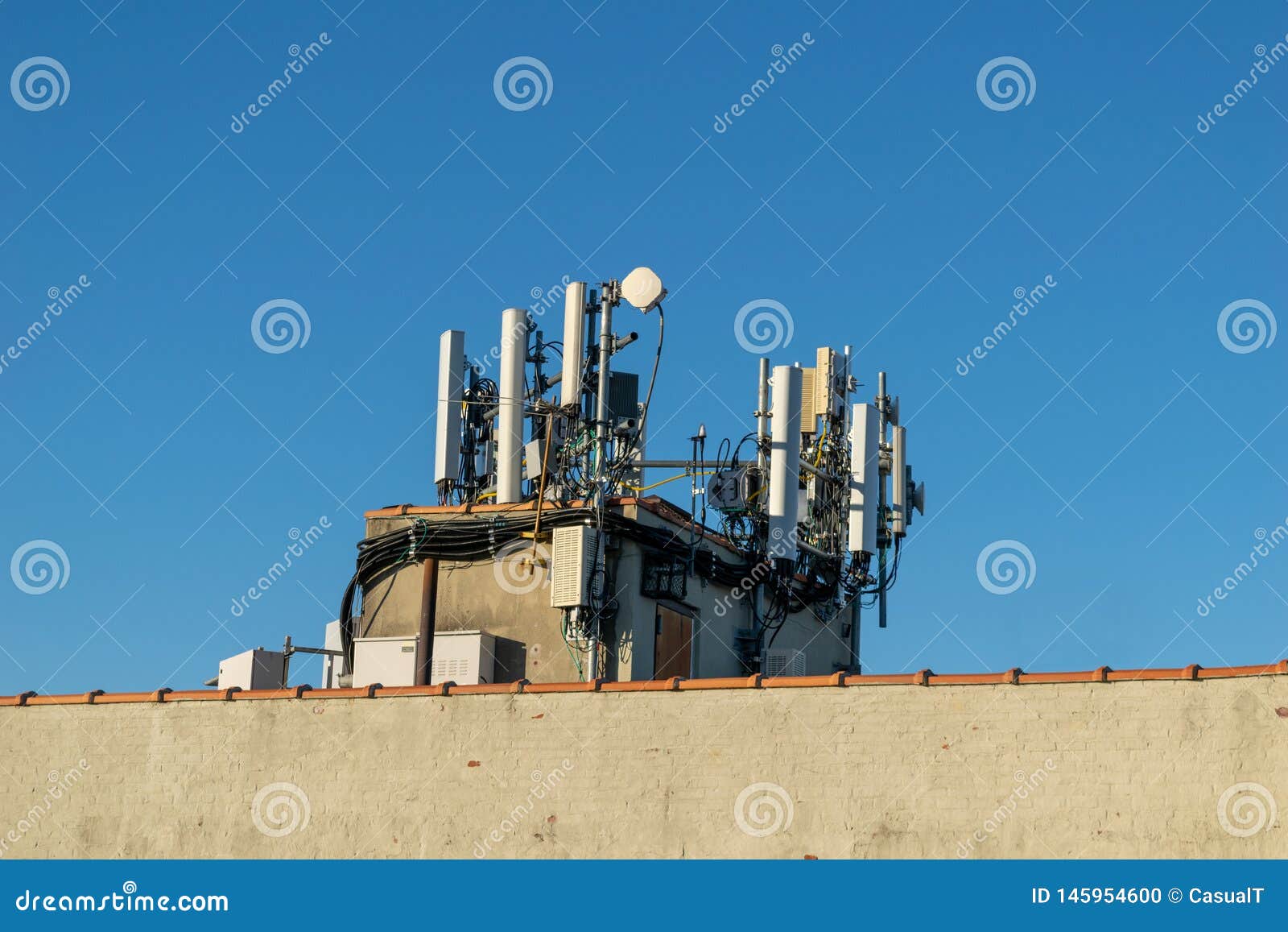 Wireless Roof-mounted Antennae Array, Bronx, NY Stock Photo - Image of ...