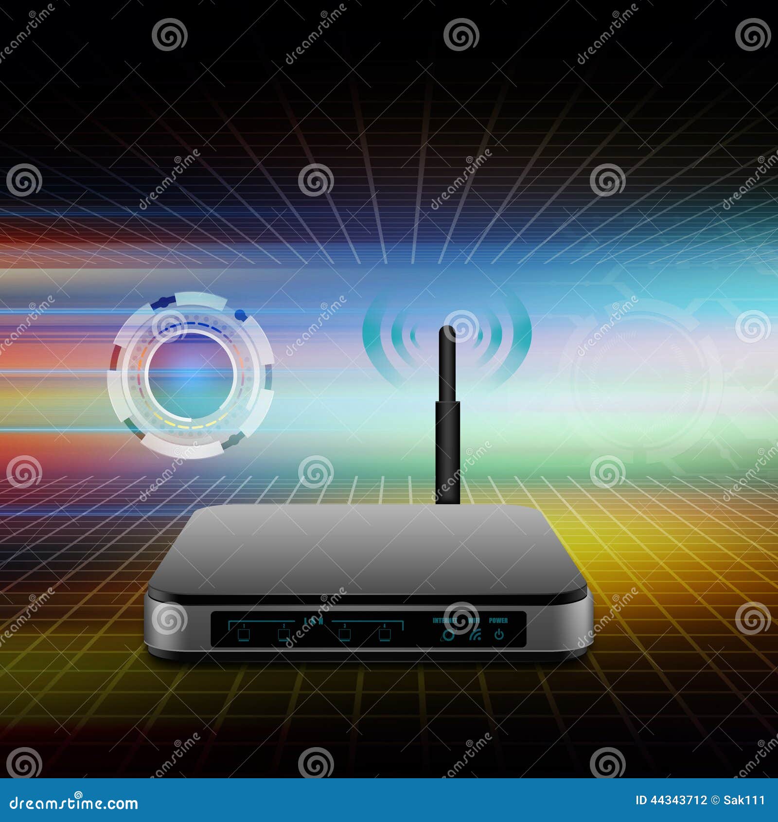Router Back View Vector Icon Isolated Network. Computer Internet ...