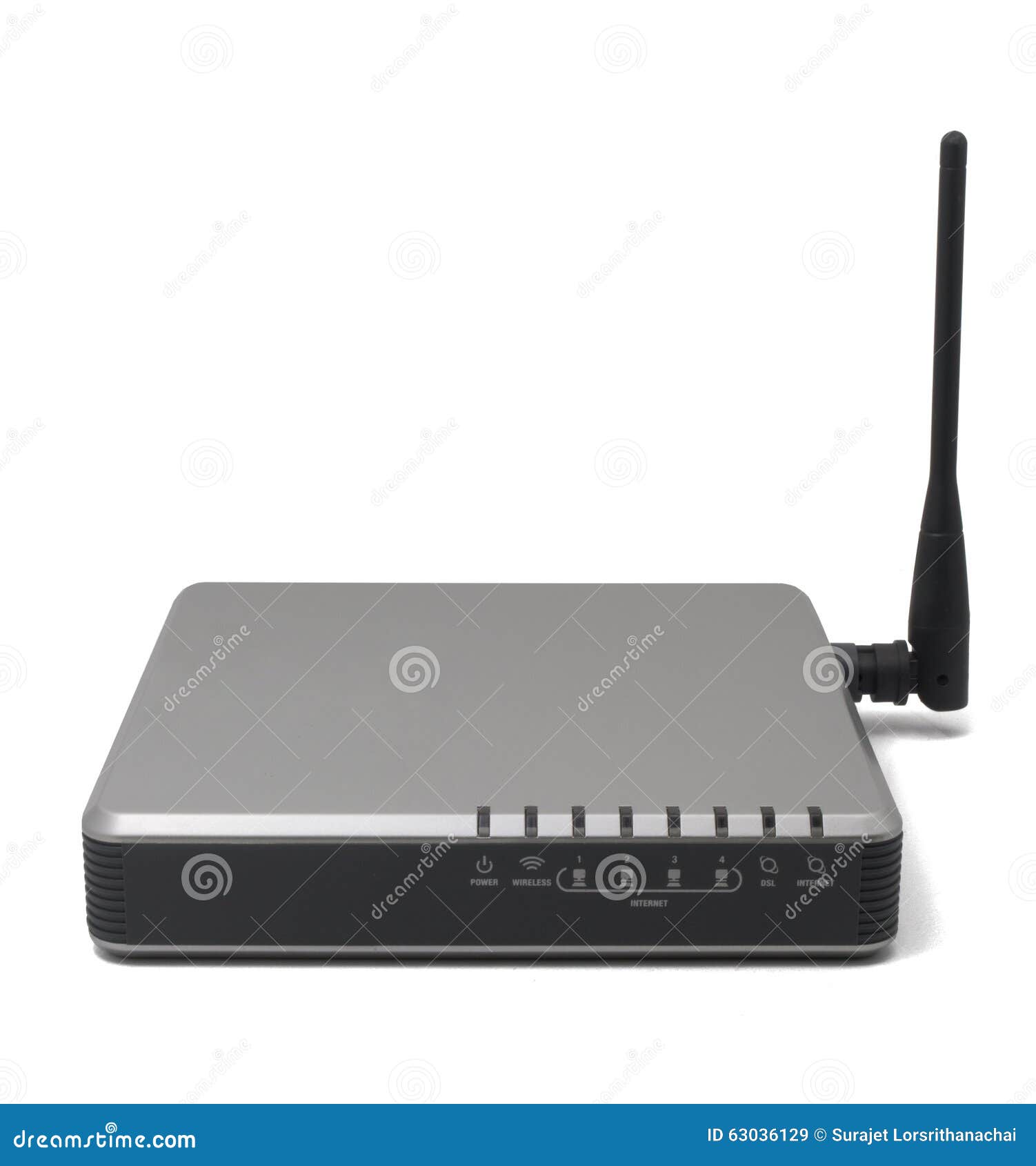 Wireless Router With The Antenna Isolated On White Background.Modern ...