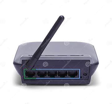 Wireless Router Backside Isolated on White Background Stock Image ...