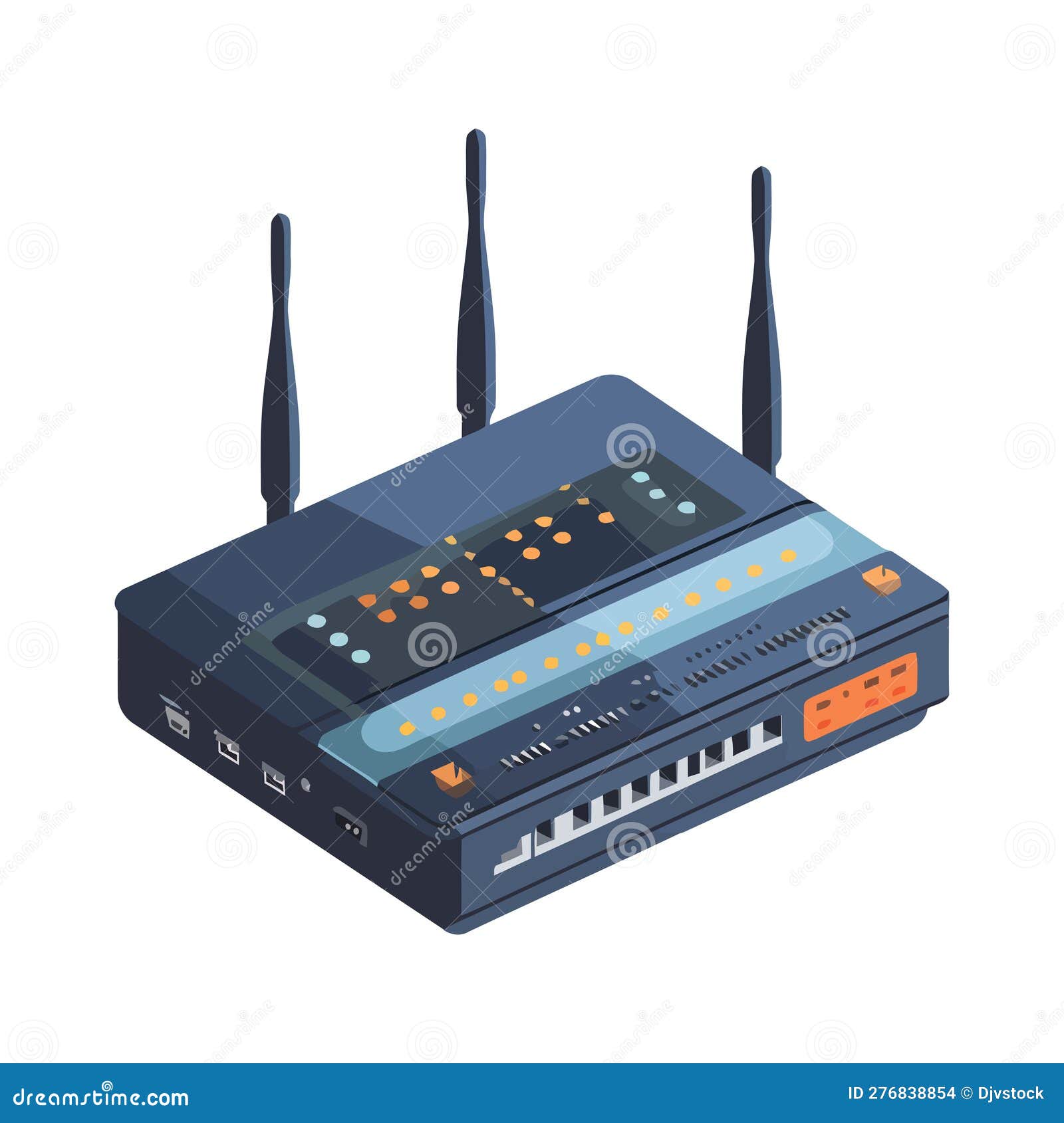 Wireless Router Connects Computer To Internet Network Stock ...