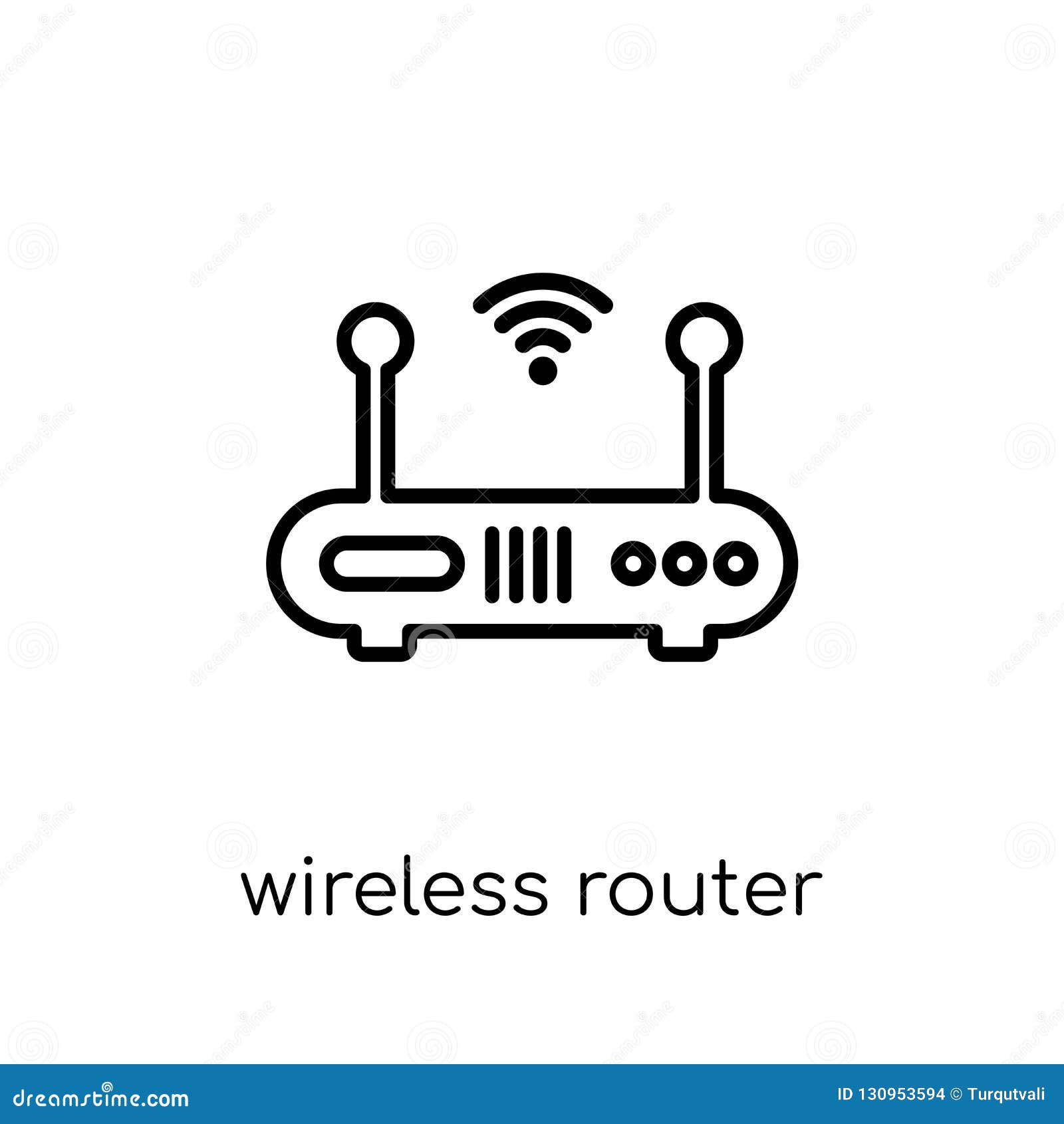 Router Linear Icon On White Background. Wireless Technology. Cartoon ...