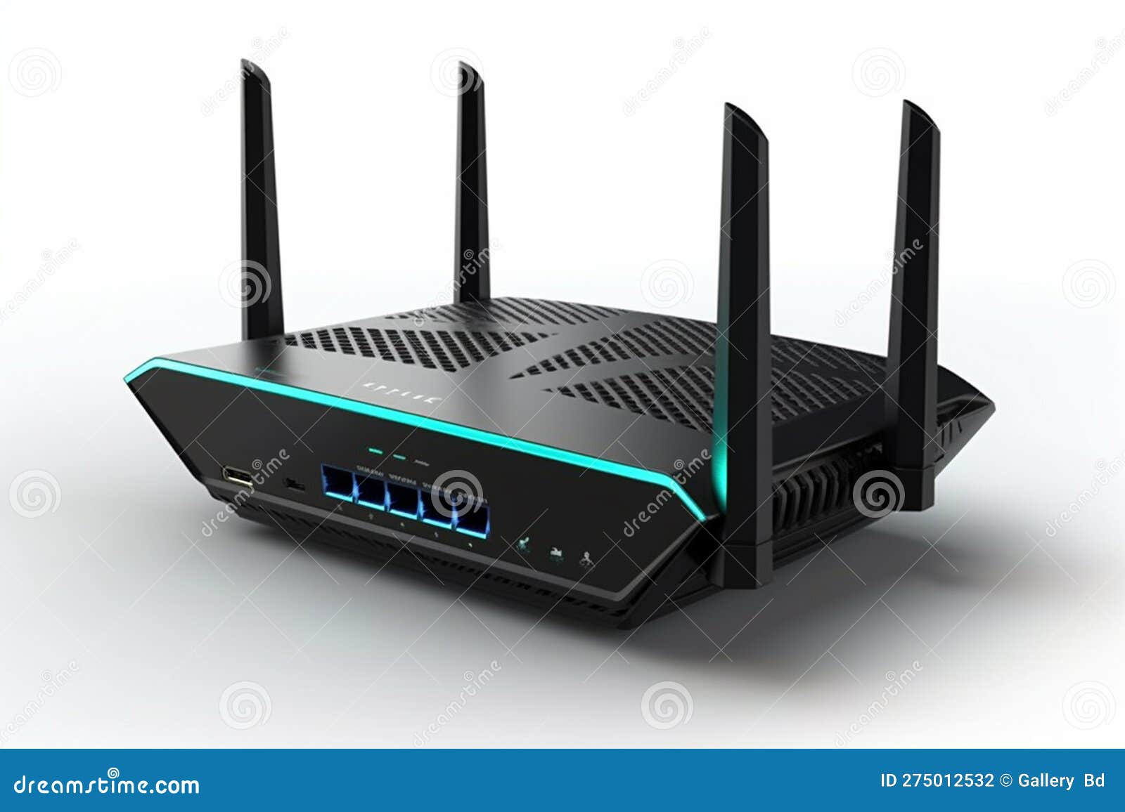 Wireless Router on a White Background. 3d Render Illustration. Stock ...