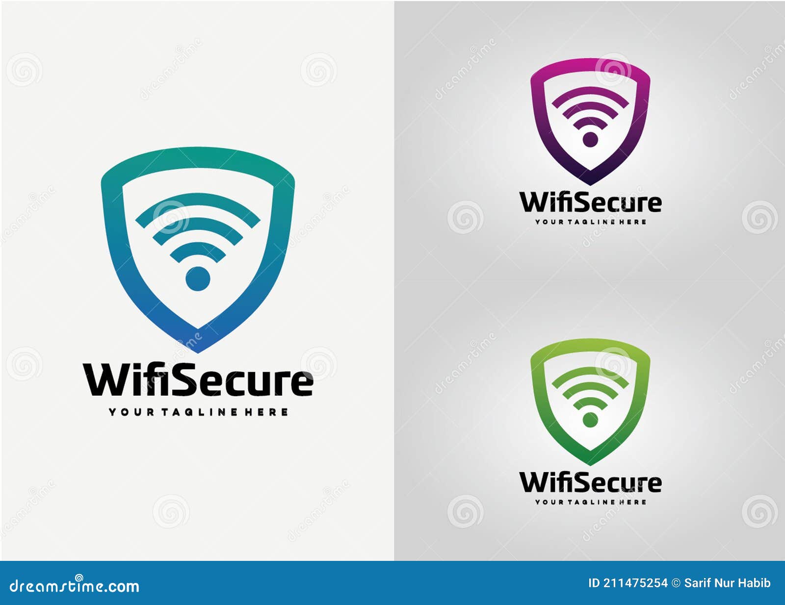 Wireless Secure Logo Design Template Stock Vector - Illustration of ...