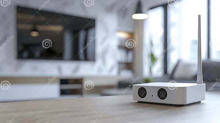 Wireless Security Camera System Base Station Setup in Modern Home ...