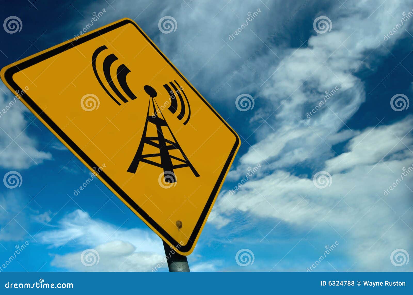 Wireless Sign stock photo. Image of pattern, road, tower - 6324788