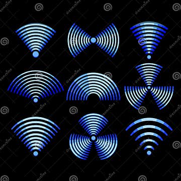 Wireless Signal Wave Set Cartoon Vector Illustration Stock Illustration ...