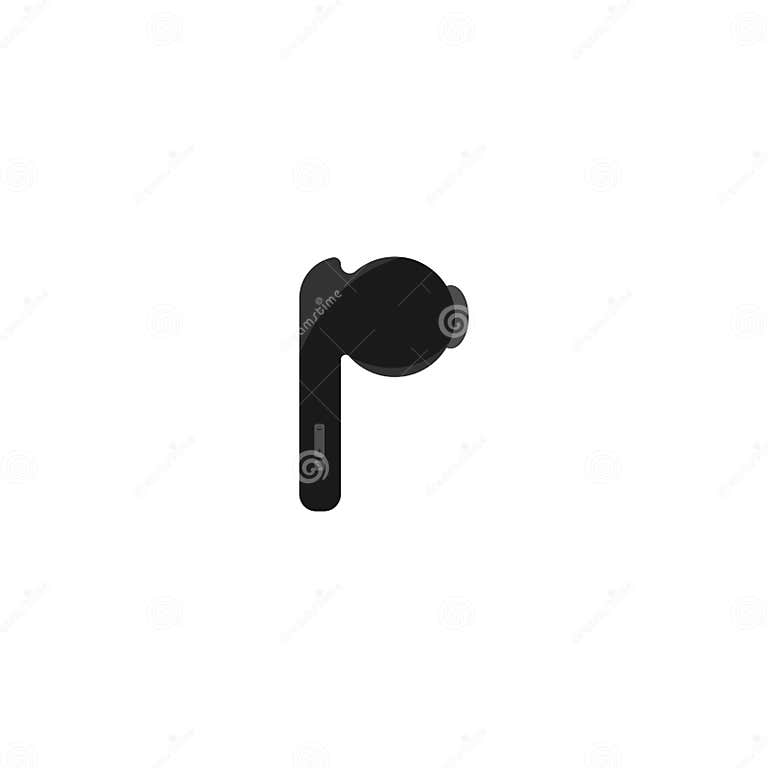 Wireless Single Earphone Illustration. Black Earphone Illustration Icon ...