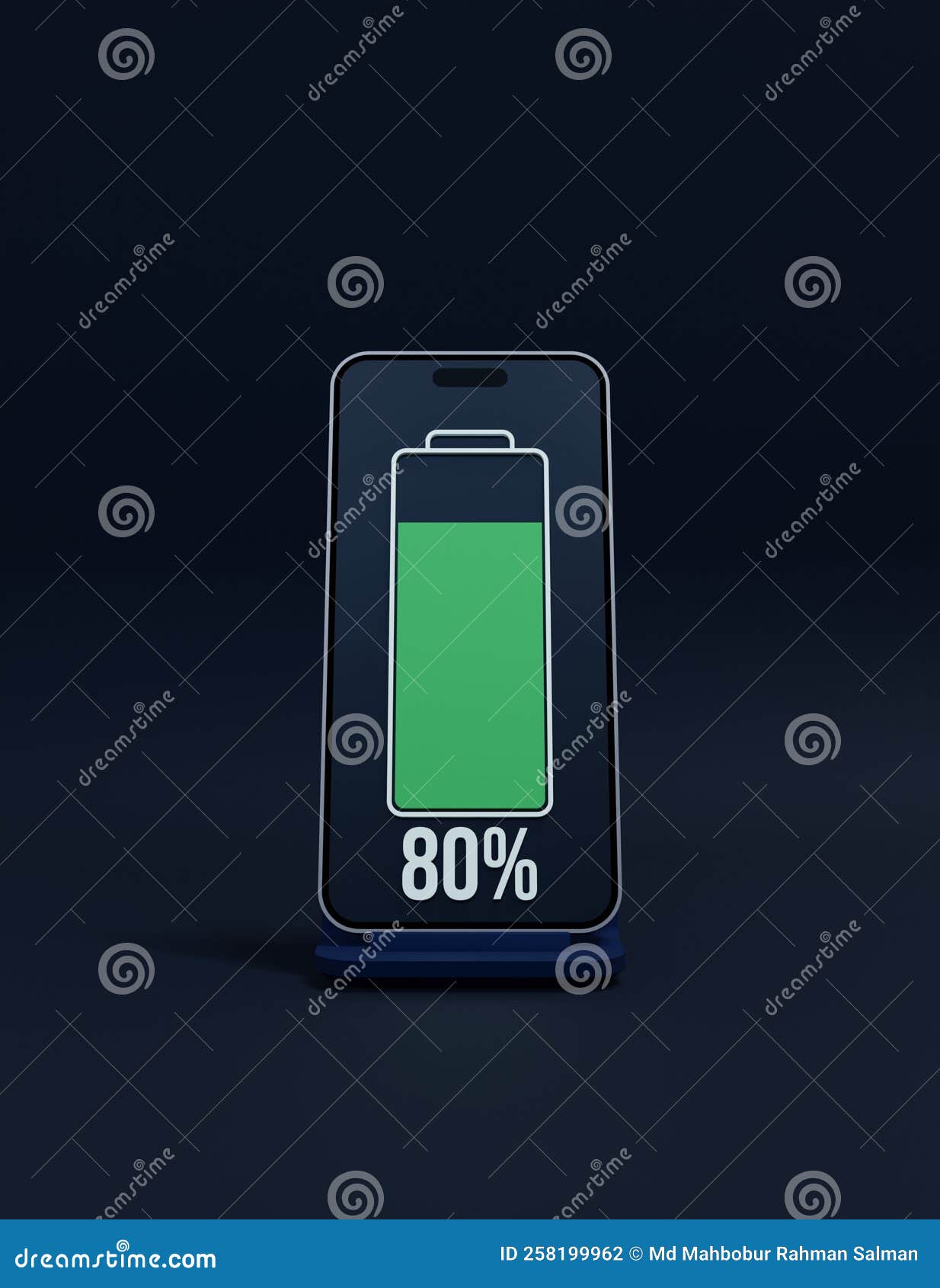 Wireless Smartphone Battery Charging Percentage Indicator Symbol 3D ...