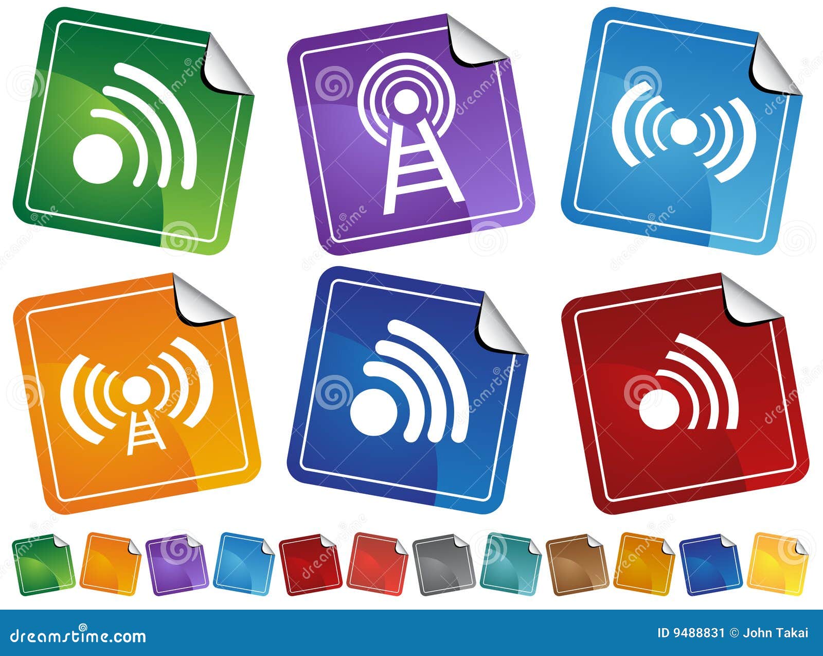 Wireless Stickers stock vector. Illustration of transmitting - 9488831