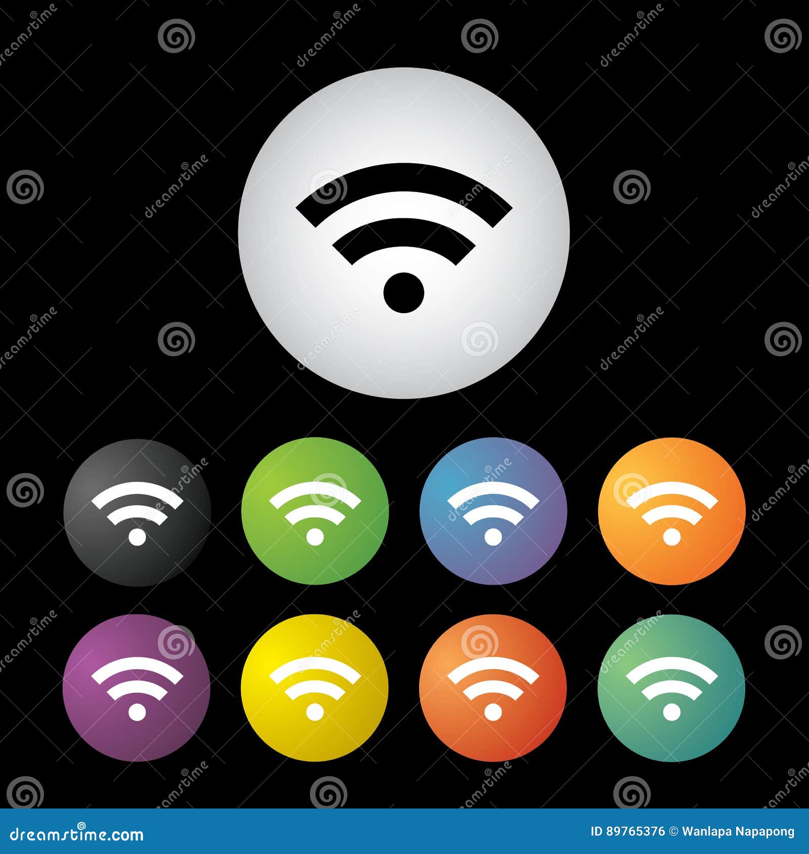 Wireless symbol set stock vector. Illustration of purple - 89765376