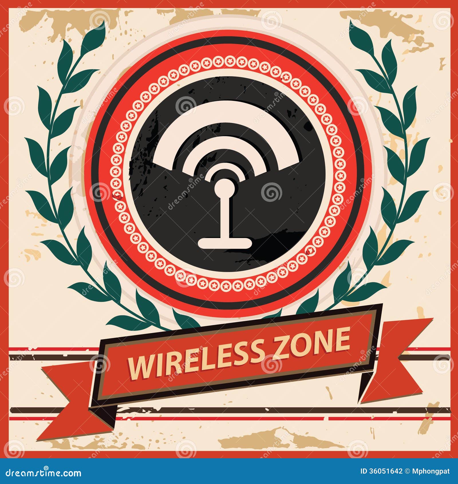 Wireless Symbol,Vintage Style Stock Photo | CartoonDealer.com #36051642