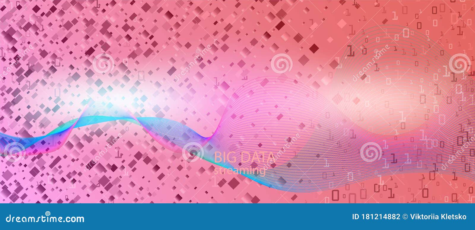 Wireless Tech Vector Equalizer. Matrix Falling Binary Code. Digital ...