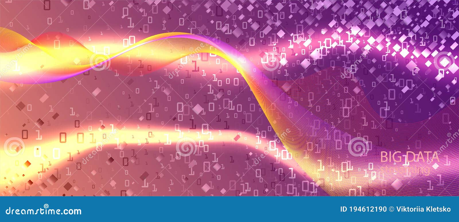 Wireless Tech Vector Equalizer. Matrix Falling Binary Code. Cyber ...