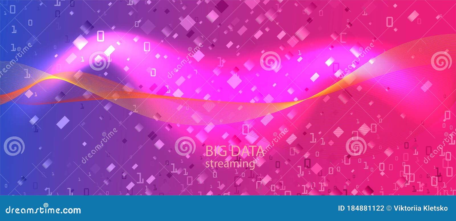 Wireless Tech Vector Equalizer. Matrix Falling Binary Code. Digital ...