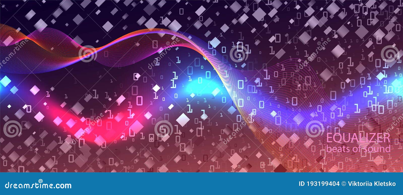 Wireless Tech Vector Presentation. Pink Blue Purple Background. Digital ...