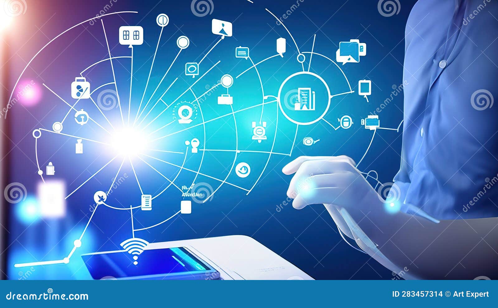 Wireless Technologies Communication that Brings People Together Stock ...