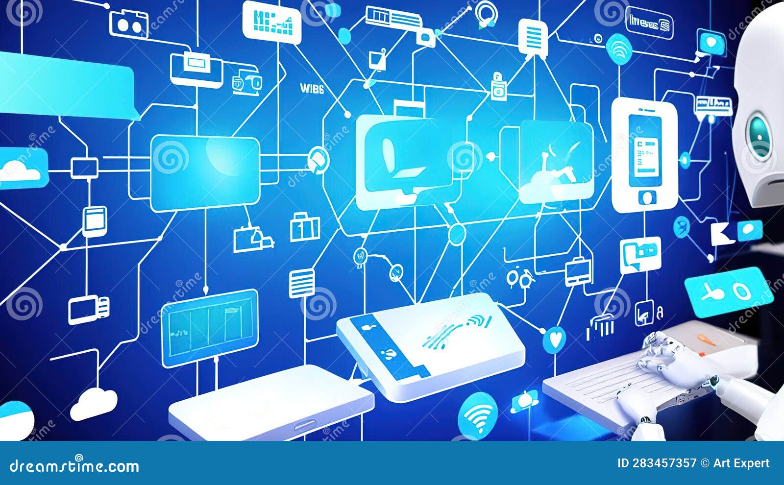 Wireless Technologies Communication that Brings People Together Stock ...