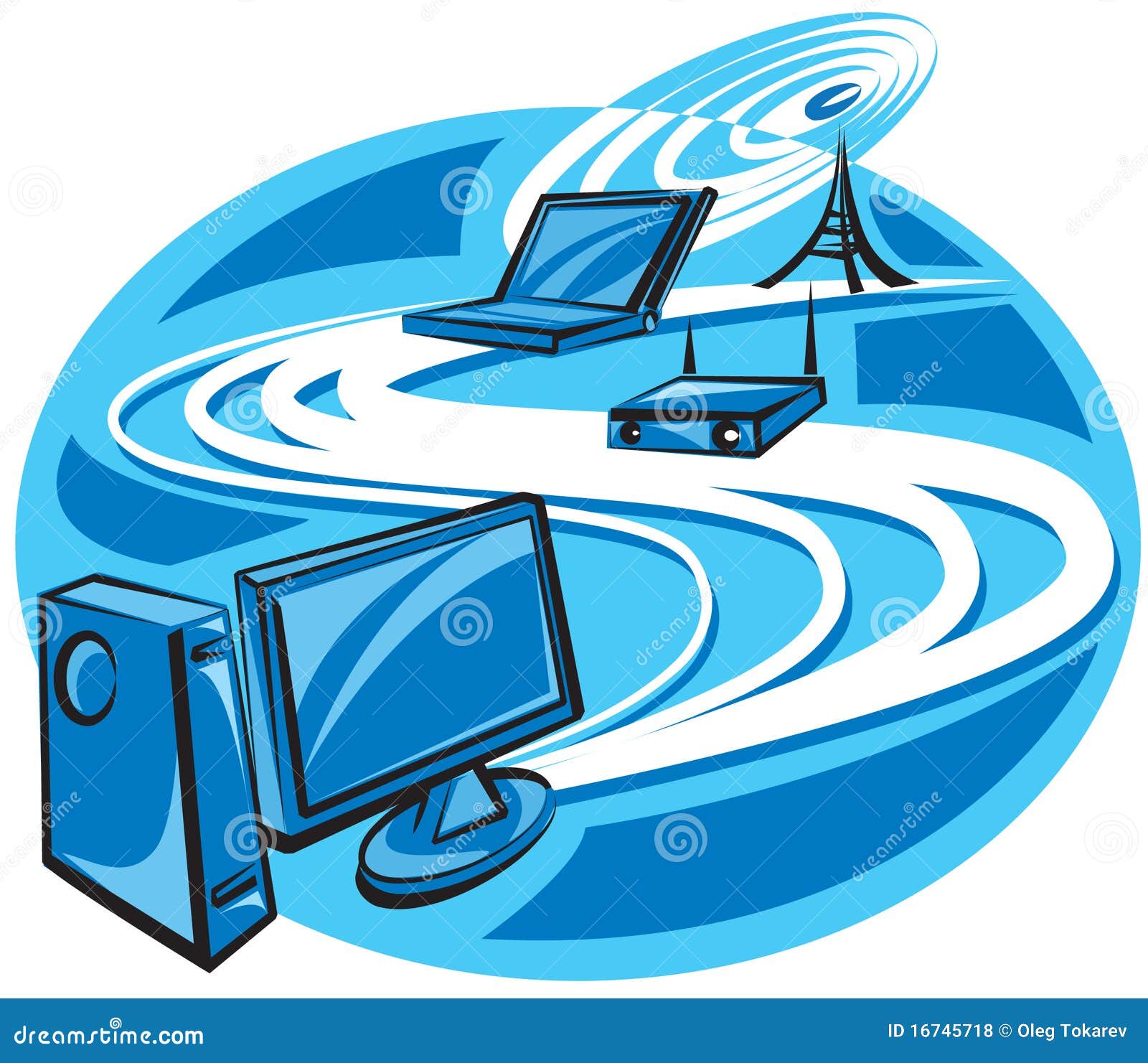 Wireless technology stock vector. Illustration of corporate - 16745718