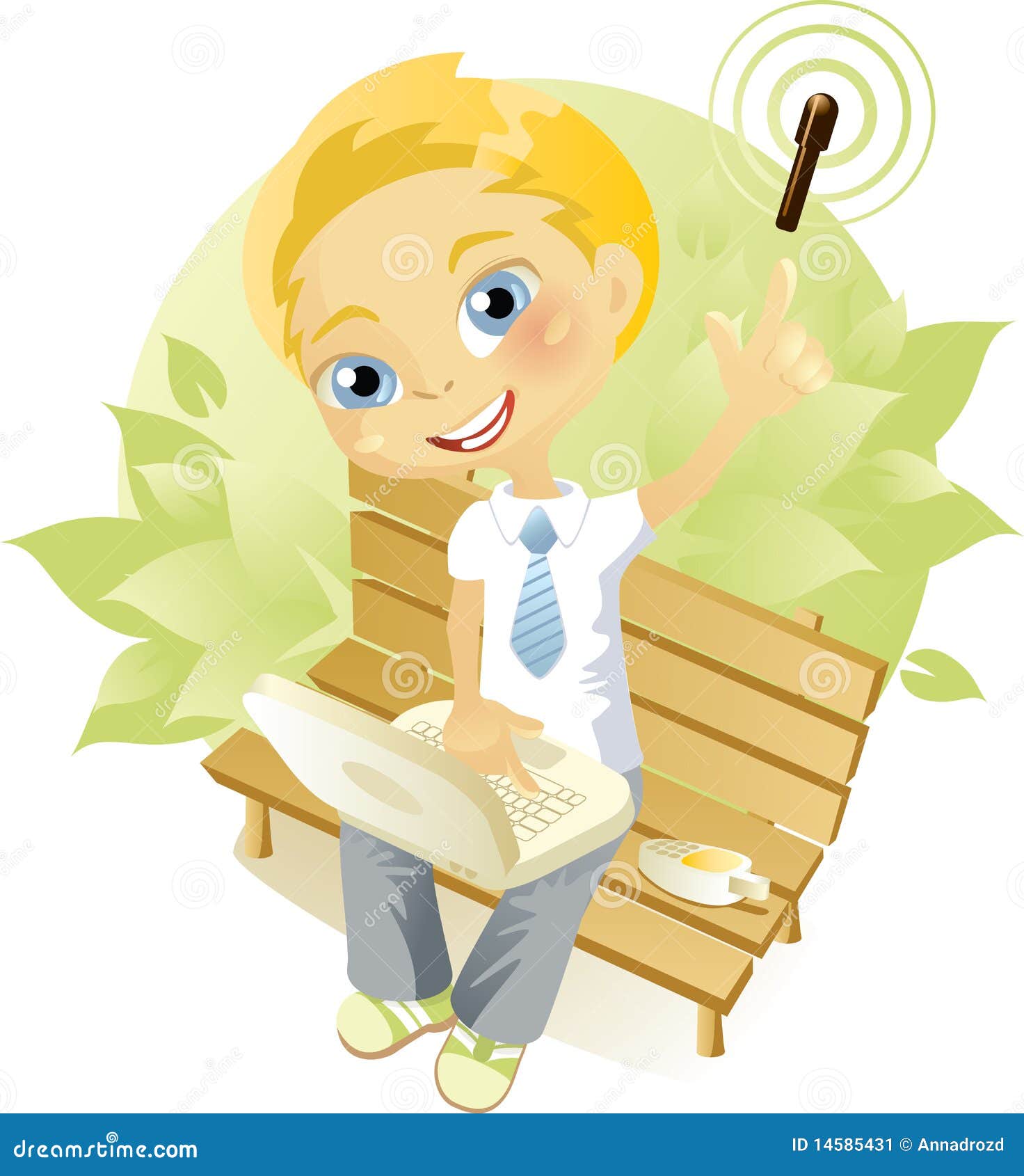 Wireless technology (boy) stock vector. Illustration of foliage - 14585431