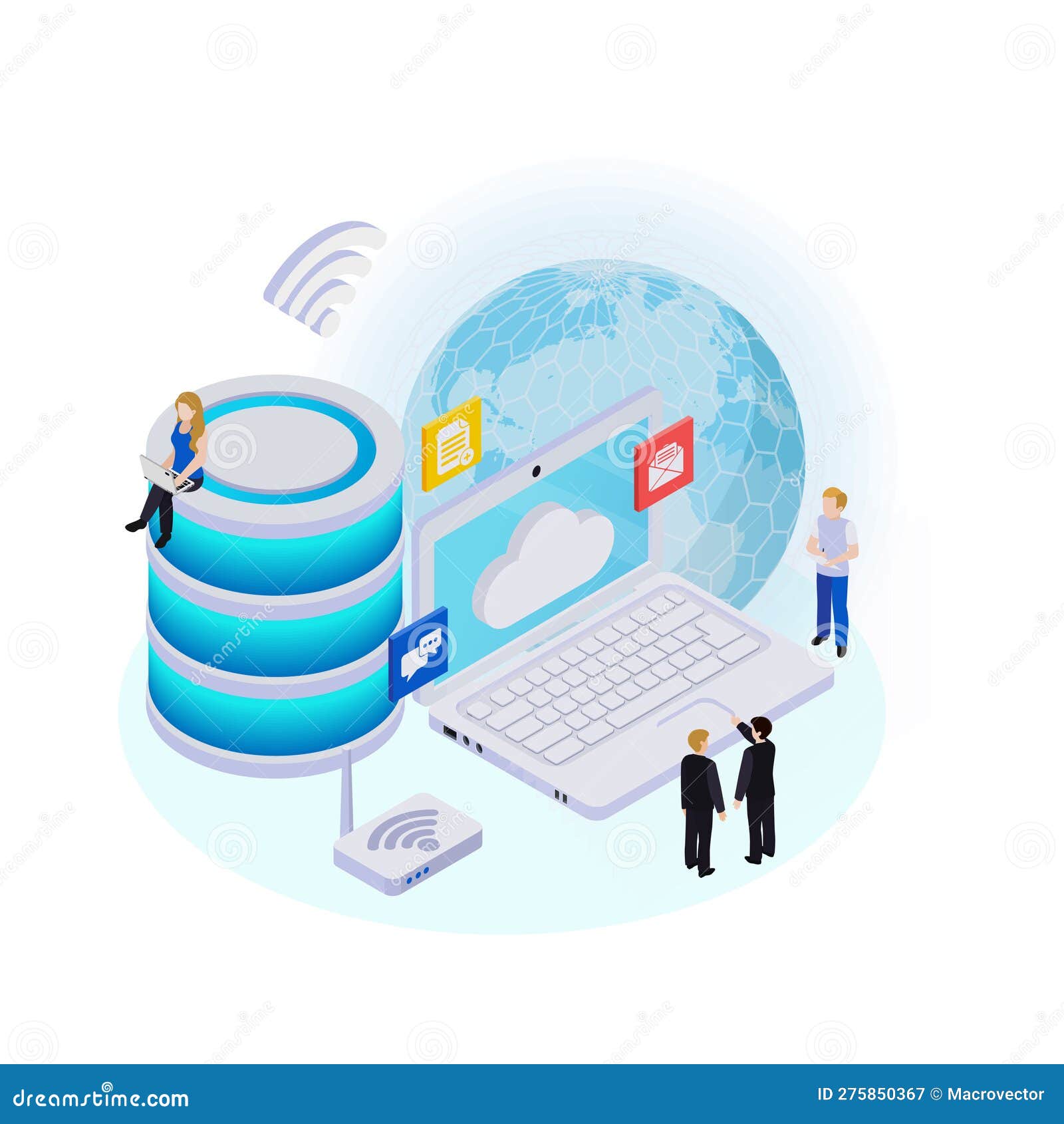 Wireless Technology Concept Stock Vector - Illustration of computer ...