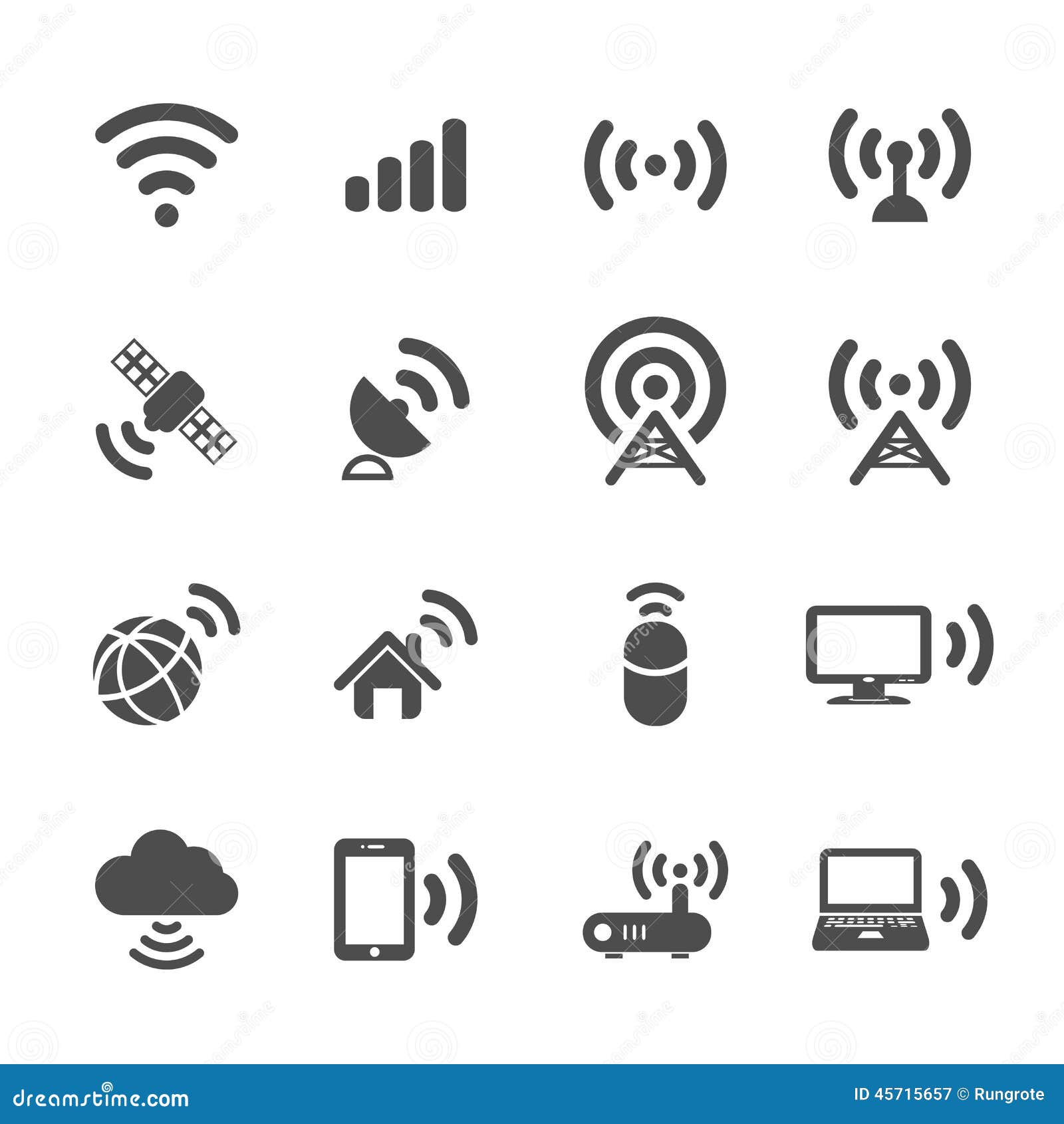 Wireless Technology Icon Set, Vector Eps10 Stock Vector - Illustration ...