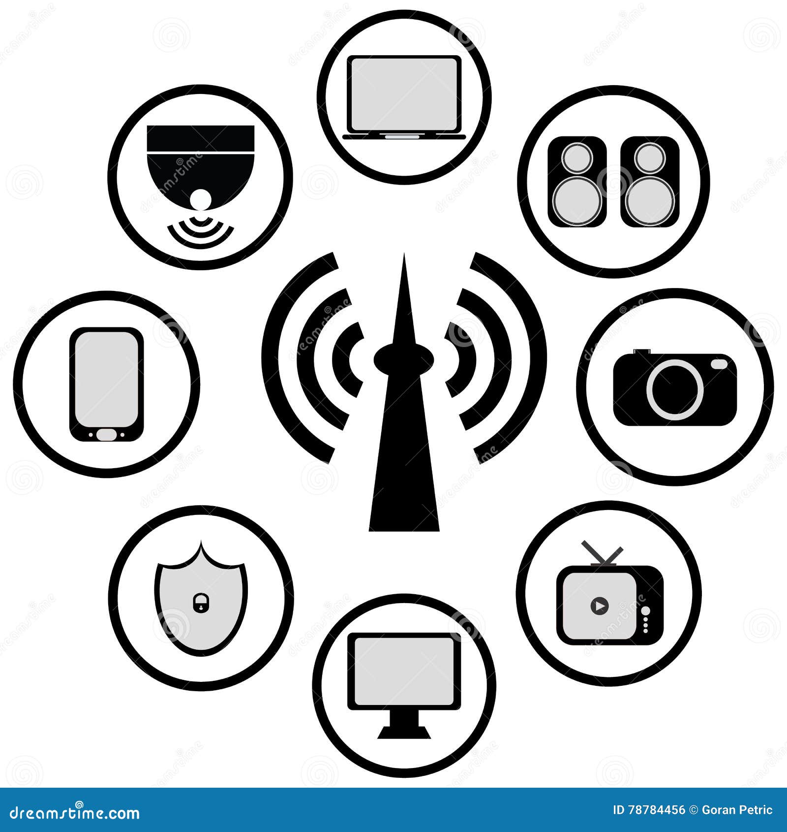 Wireless Technology Icon and Vector Illustration Stock Vector ...