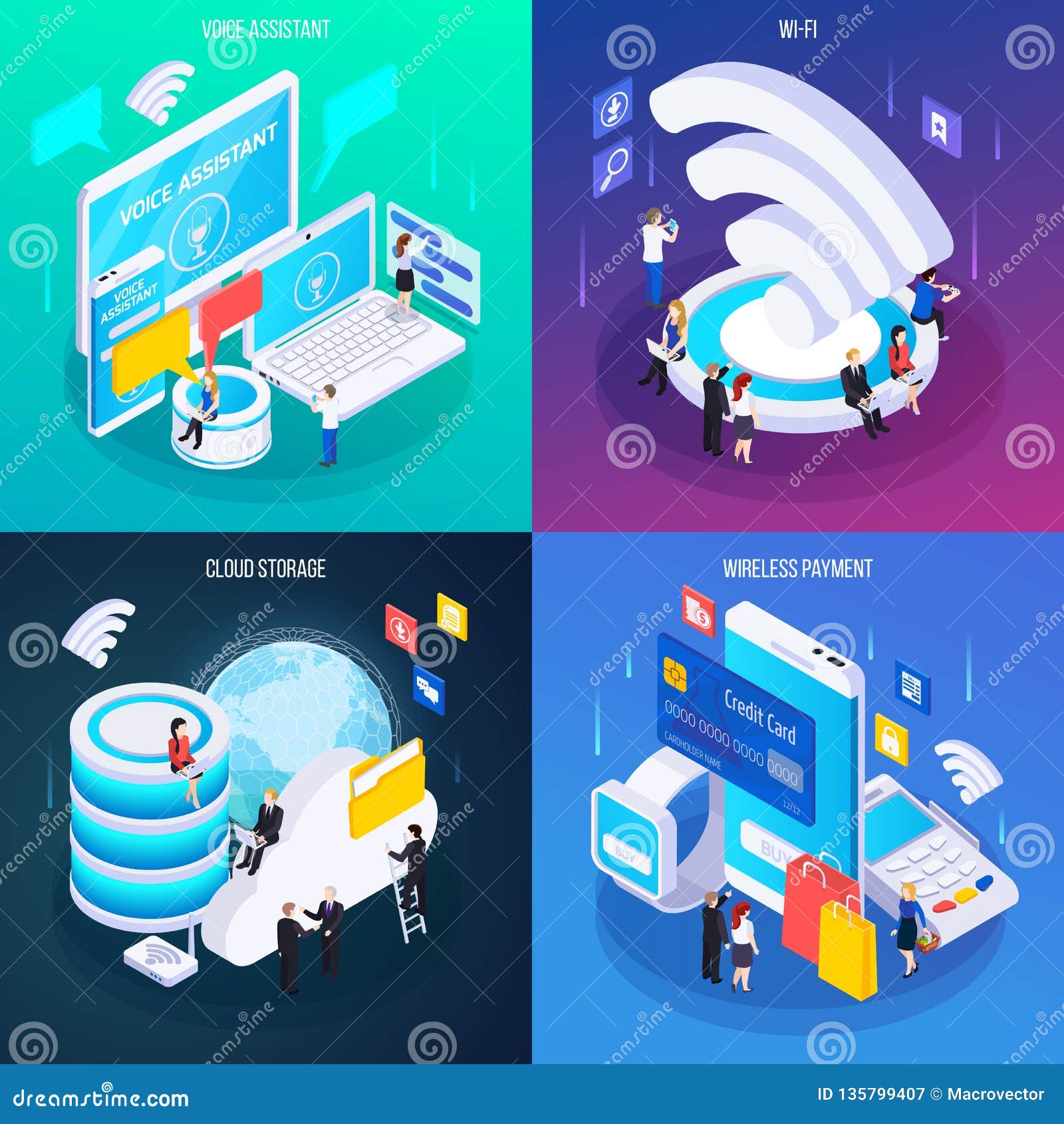 Wireless Technology Isometric Concept Stock Vector - Illustration of ... Wireless Technology Isometric Concept Stock Vector - Illustration of ...