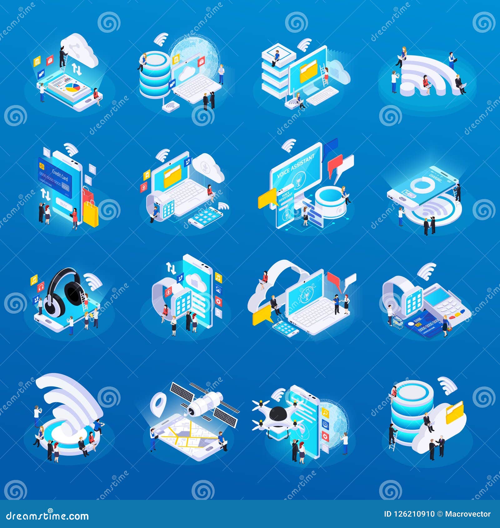 Wireless Technology Isometric Icons Stock Vector - Illustration of ... Wireless Technology Isometric Icons Stock Vector - Illustration of ...