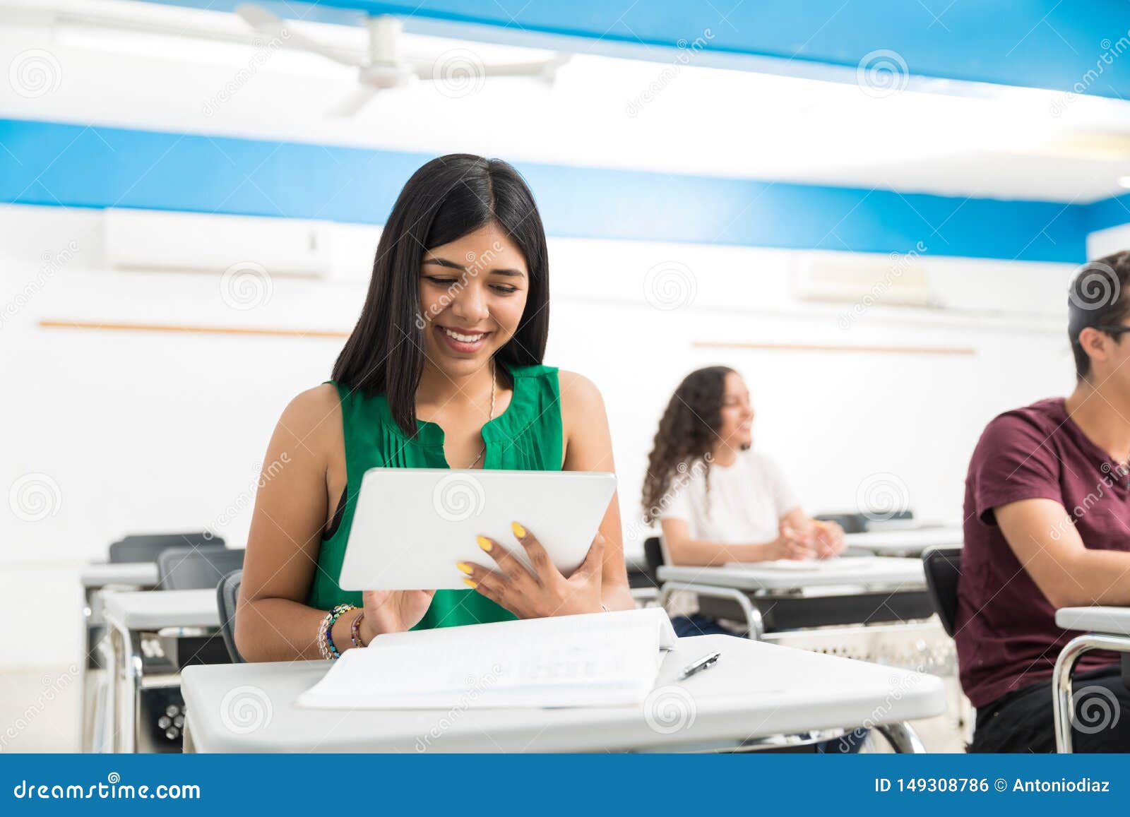 Wireless Technology Makes Learning More Fun Stock Photo - Image of ...