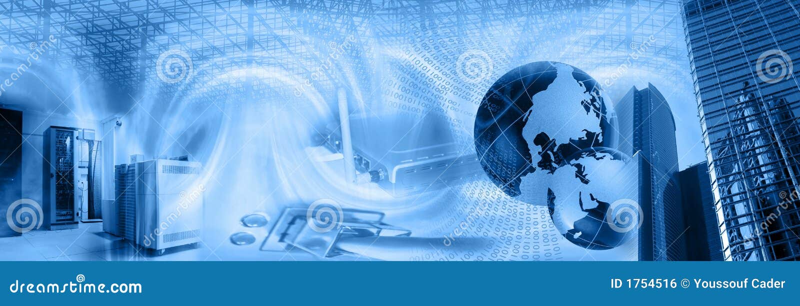 Wireless Technology Montage Stock Illustration - Illustration of globes ...