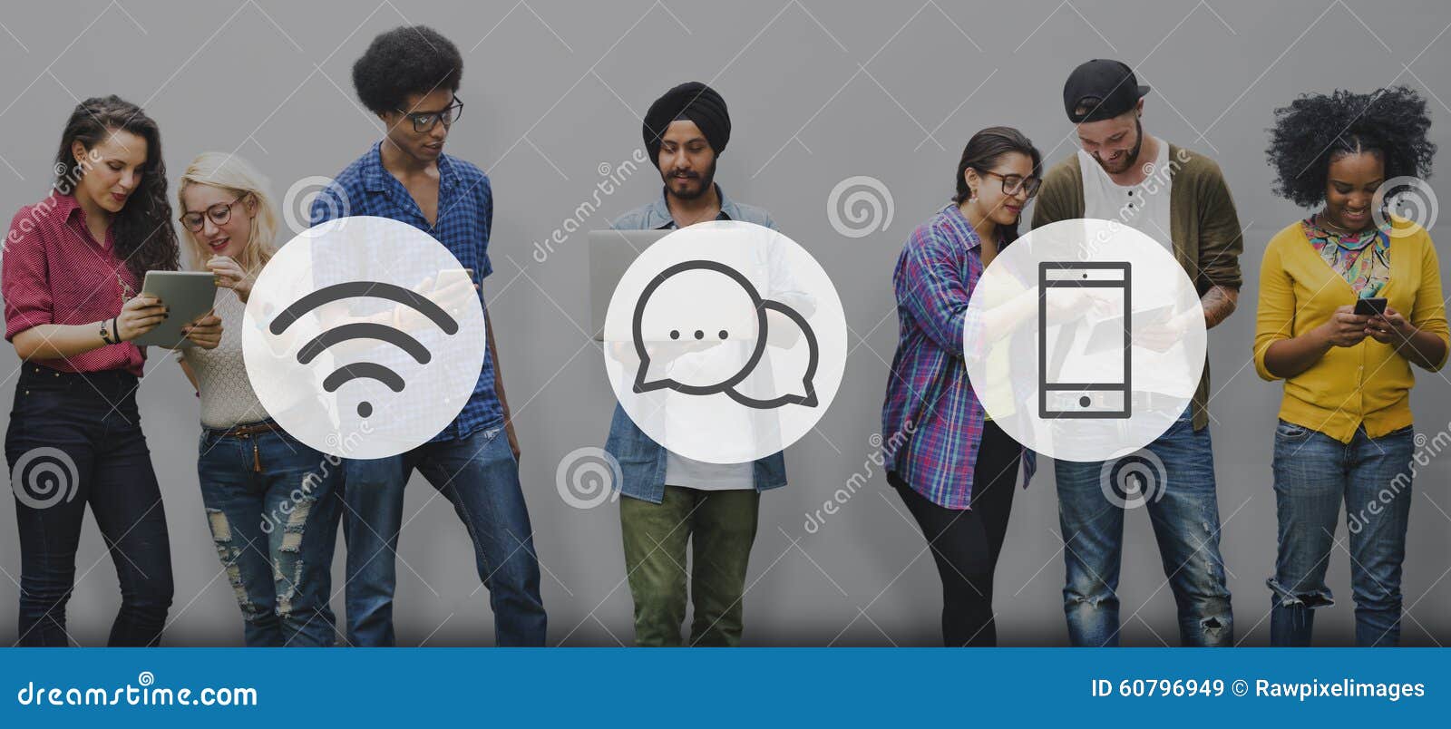 Wireless Technology Online Messaging Communication Concept Stock Image ...