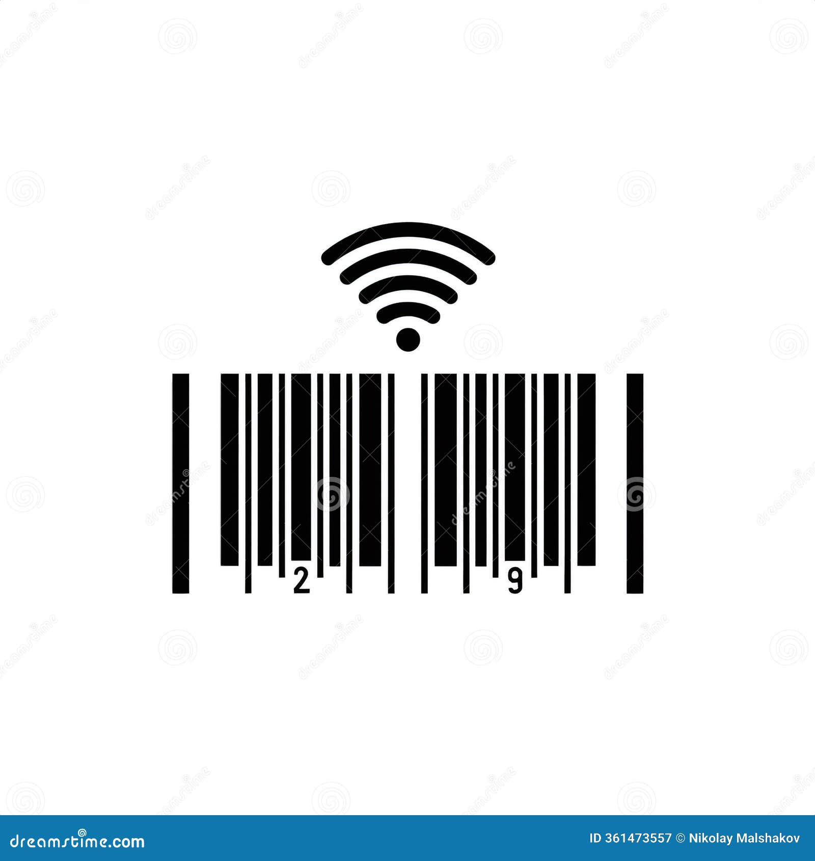Wireless Tracking Technology Concept with Barcode and Wifi Symbol Stock ...
