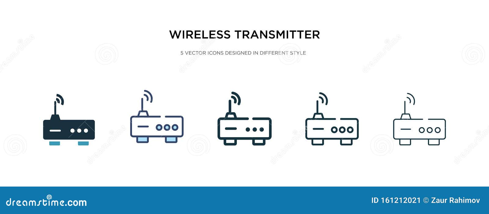Wireless Transmitter Icon in Different Style Vector Illustration. Two ...