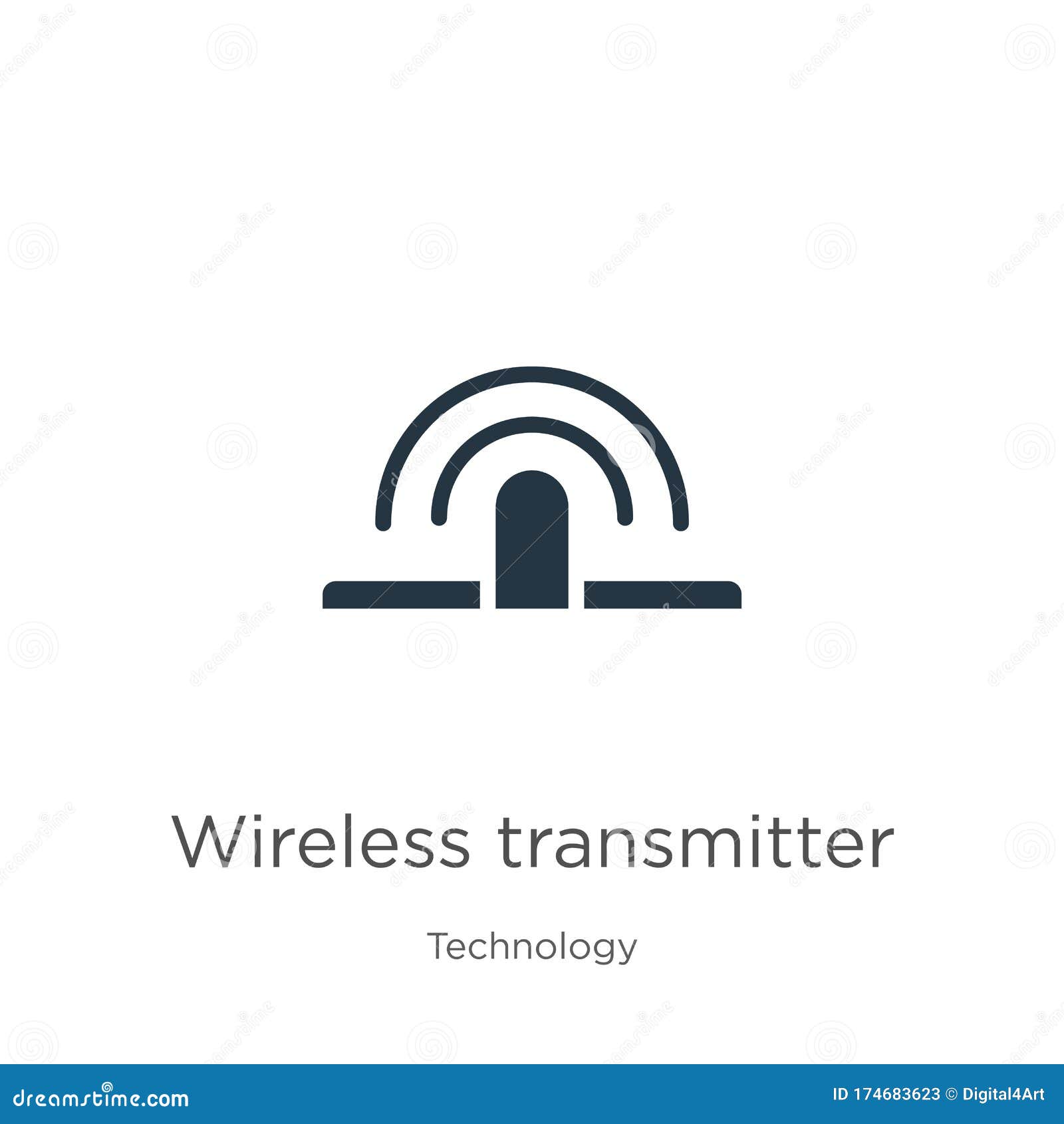 Wireless Transmitter Icon Vector. Trendy Flat Wireless Transmitter Icon ...
