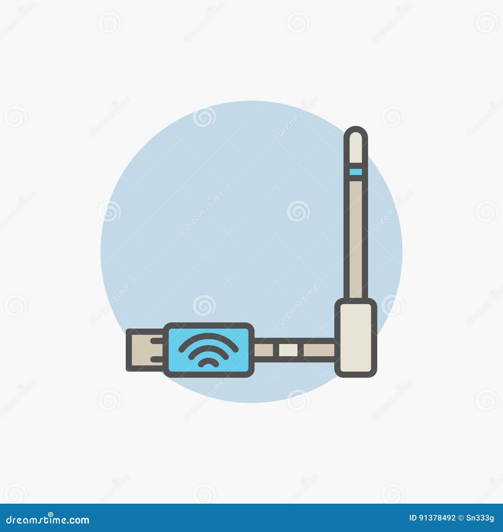 Wireless USB Adapter Colorful Icon Stock Vector - Illustration of ...