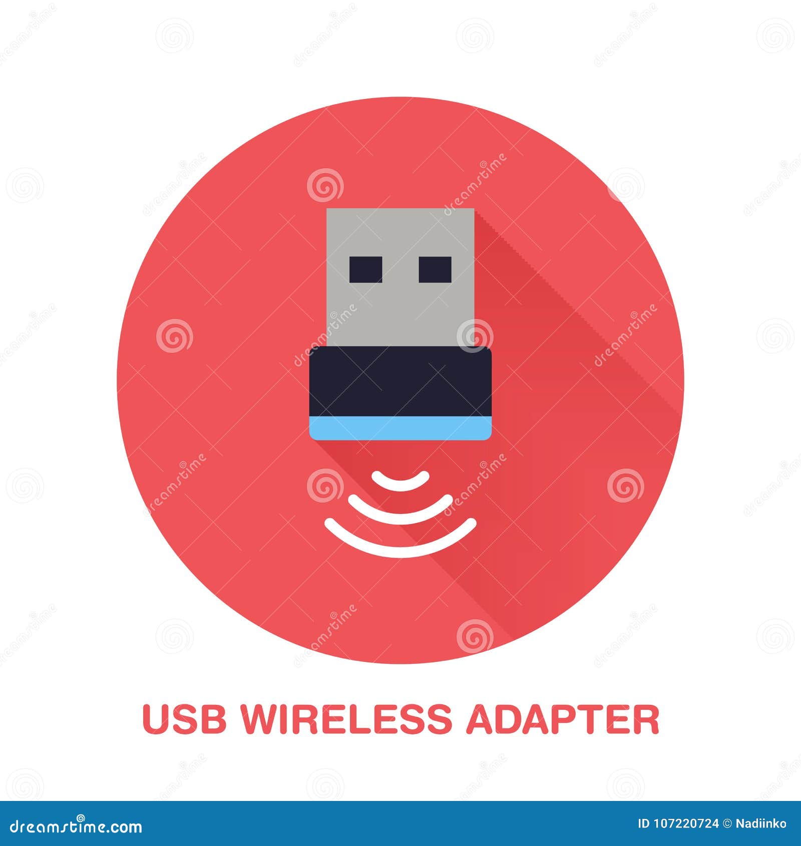 Wireless Usb Adapter Flat Style Icon. Wifi Technology Device Sign Stock ...