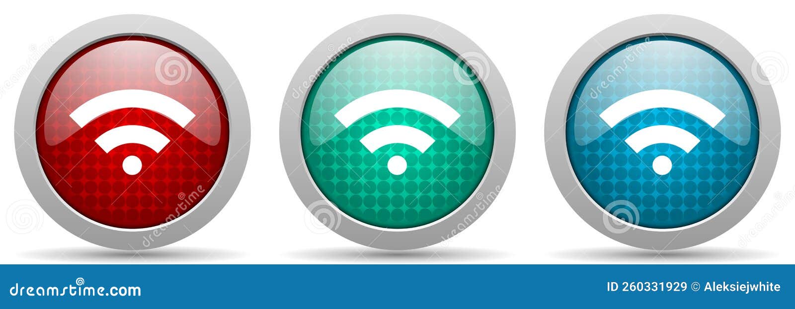 Wireless Vector Icon Set, Glossy Web Buttons Collection Stock Vector ...