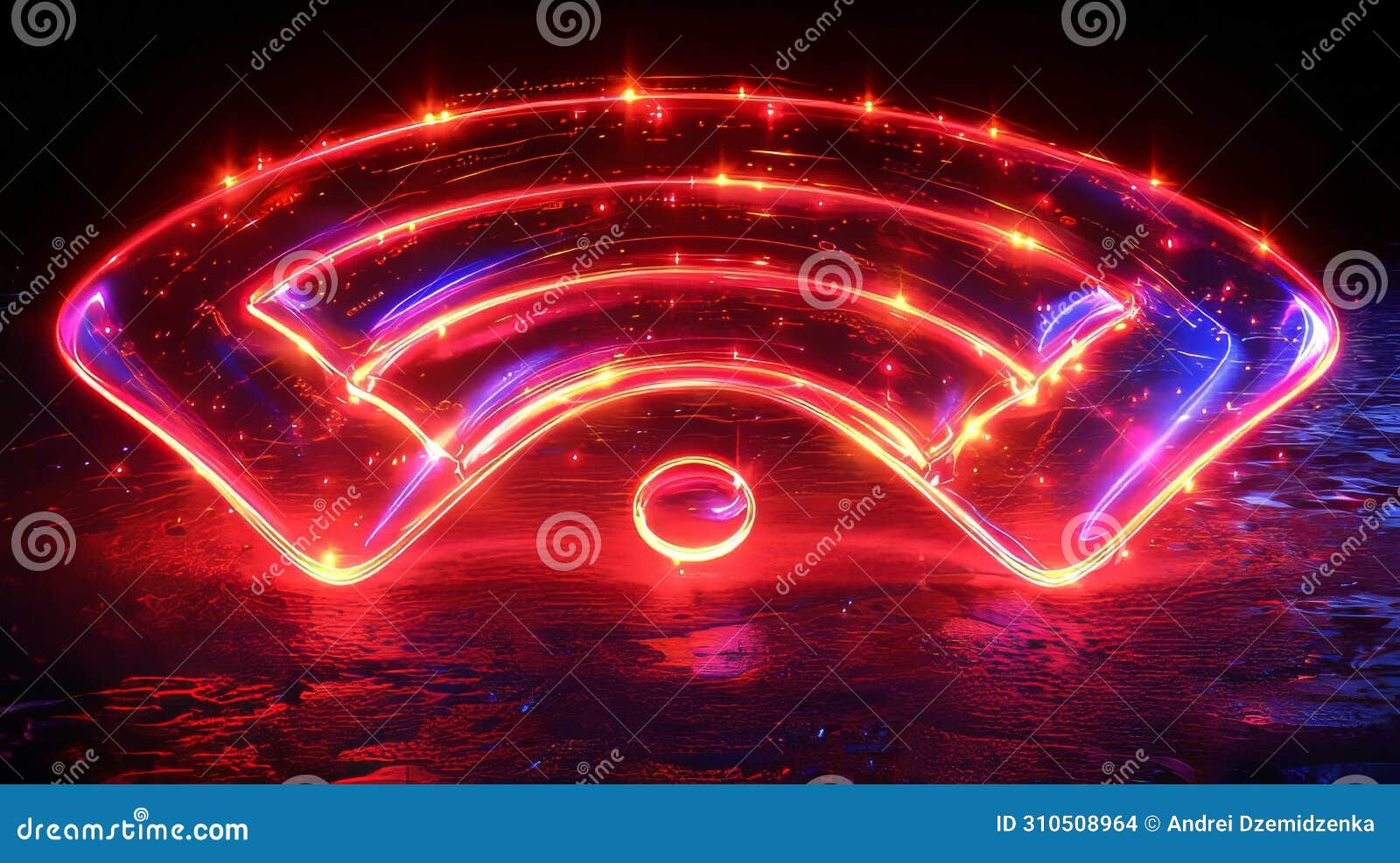 Wireless Wave Light Effect. Sensor Waves Signal or Laser Scanner on ...