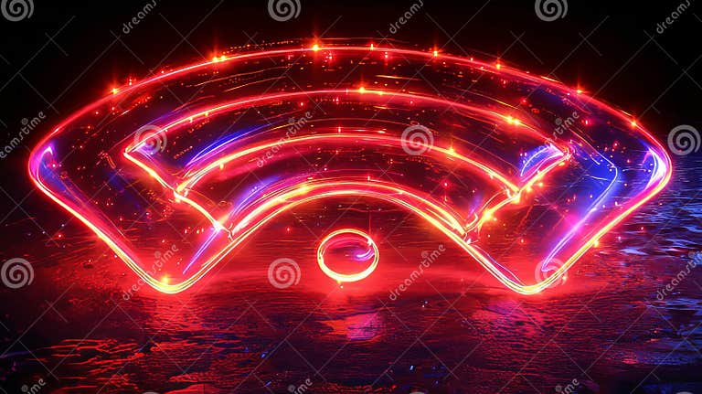 Wireless Wave Light Effect. Sensor Waves Signal or Laser Scanner on Transparent Background ...