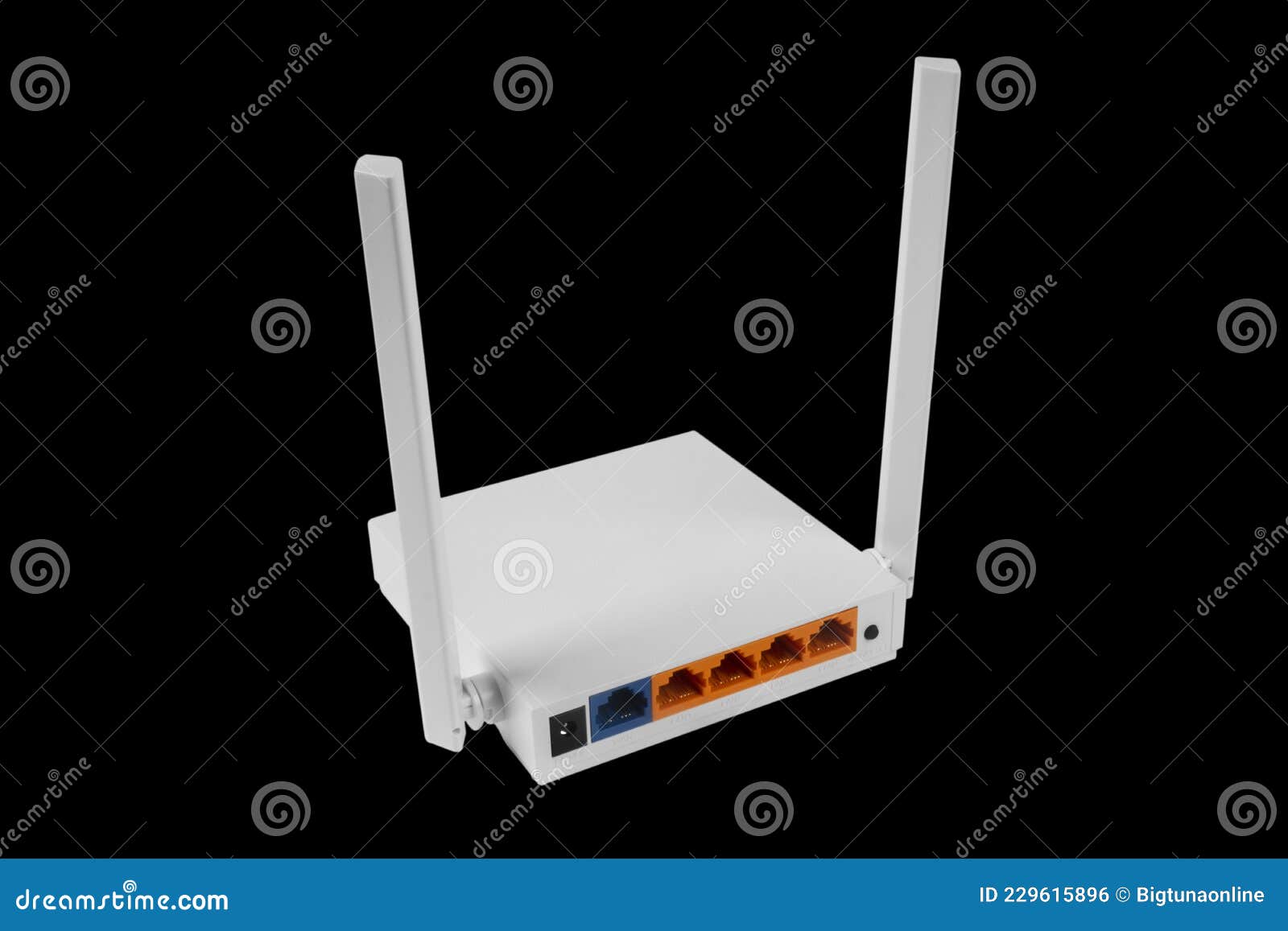 Wireless Wi-Fi Router Isolated on Black Background. Wifi Technology ...