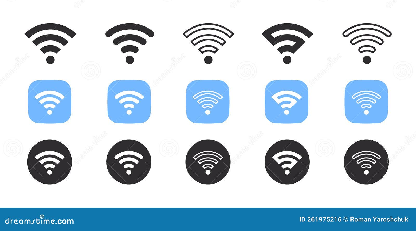 Wireless and Wifi Icons. Wifi Signal Icons. Wireless Internet Symbol ...