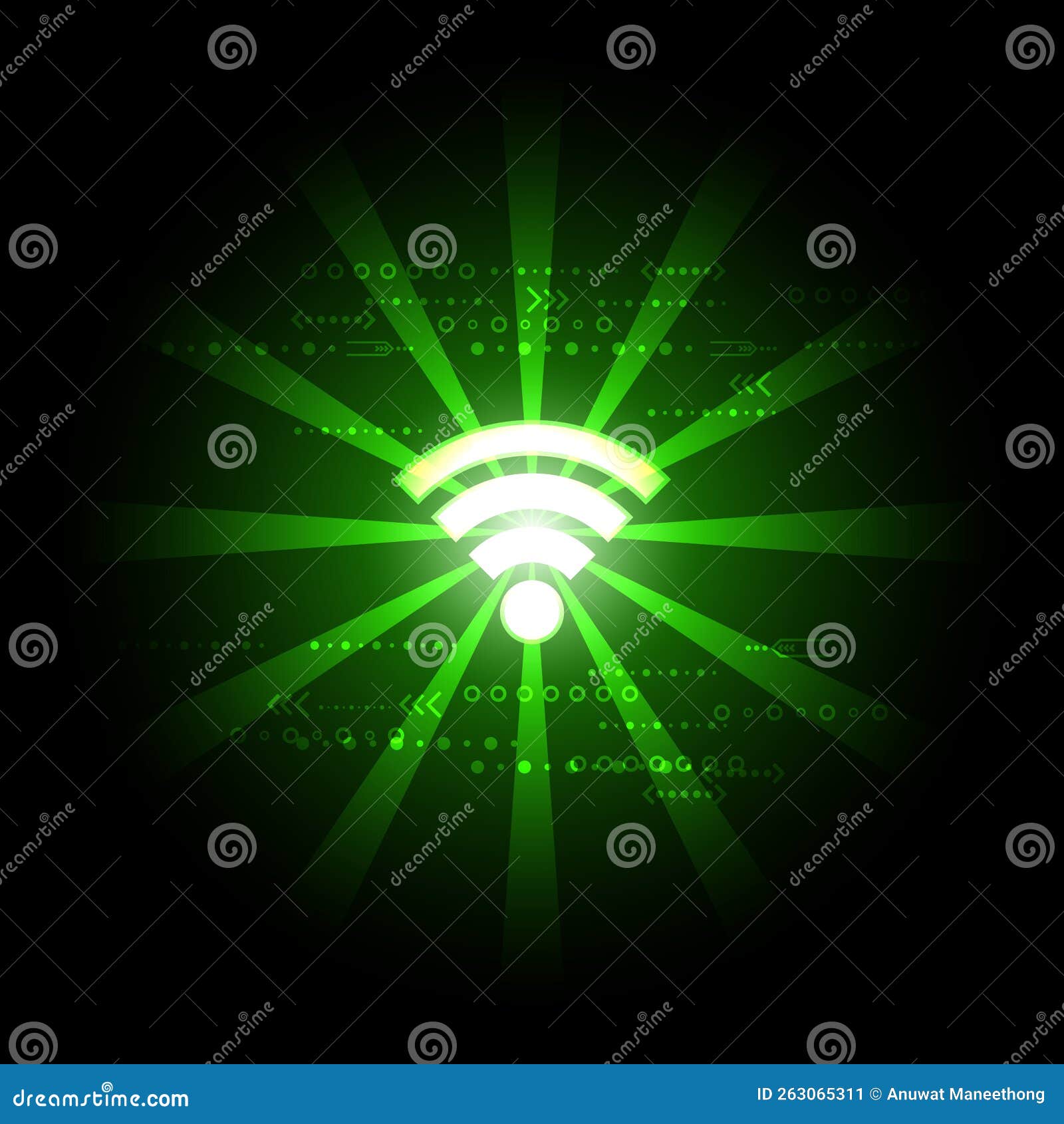 Wireless Wifi Network Technology Digital Background Design Stock Vector ...